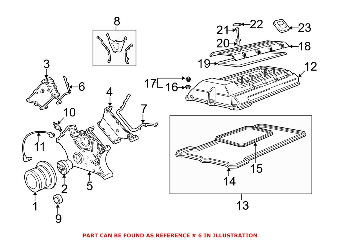 Timing Cover Gasket – Passenger Side Upper Genuine BMW 11141741127