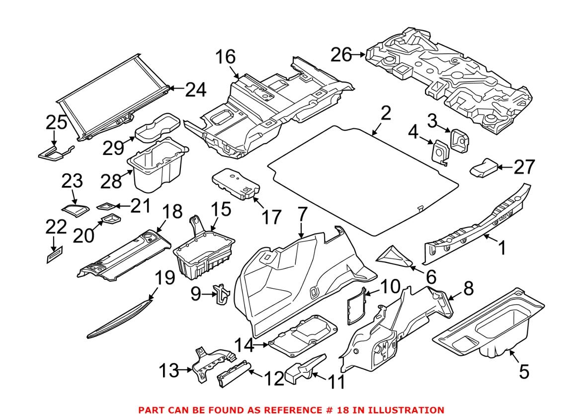 BMW Package Tray – Rear Genuine BMW 51469173452