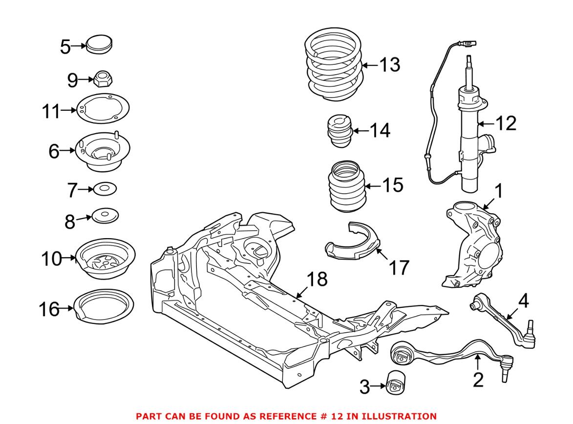 Suspension Strut – Front Passenger Right Genuine BMW 31316790046