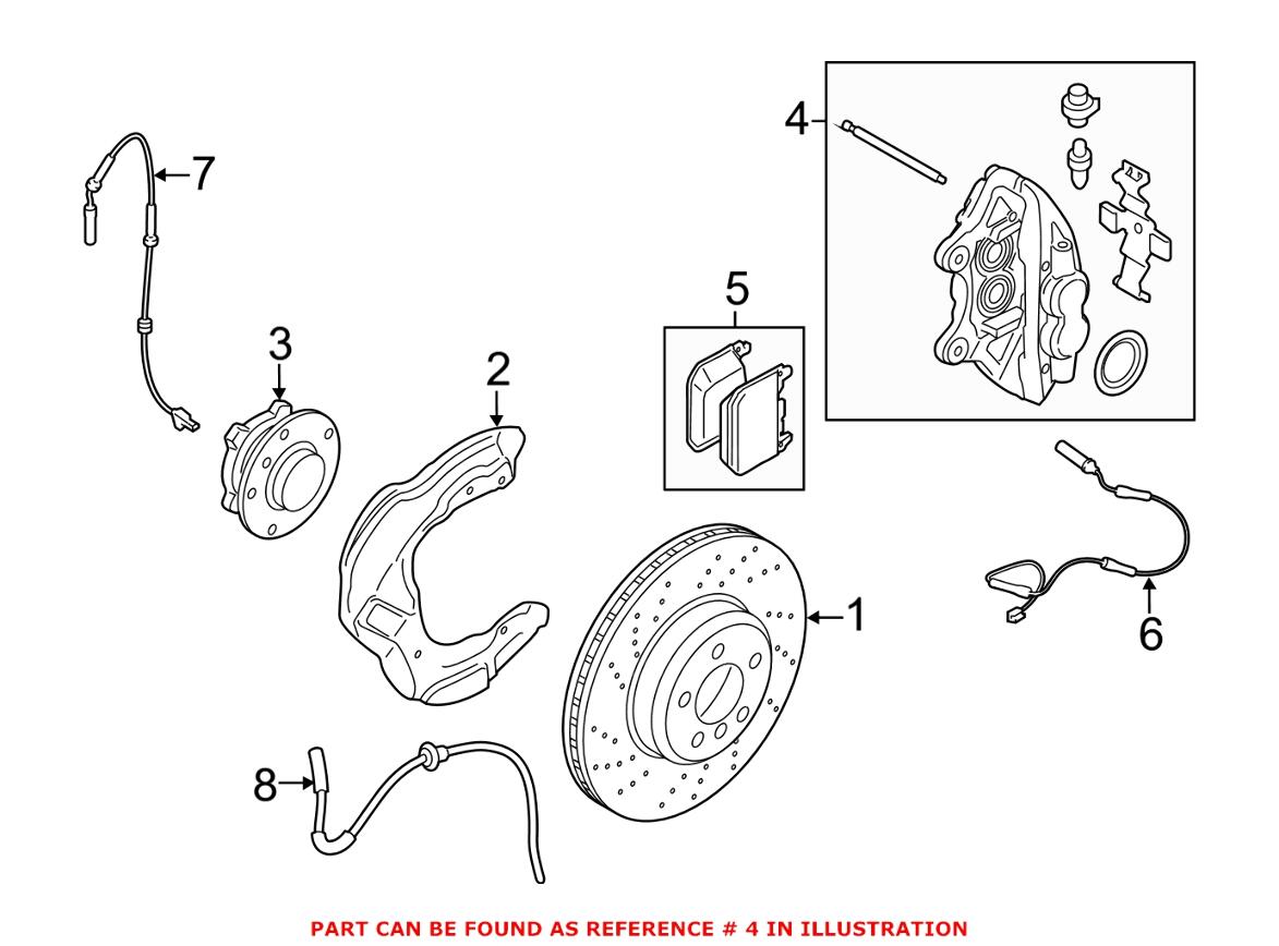 BMW Disc Brake Caliper – Front Passenger Right 34116799470 Genuine BMW ...