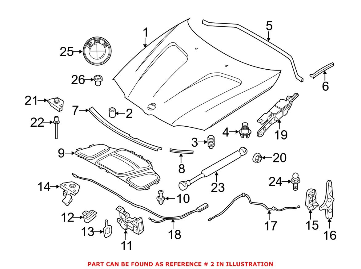 BMW Hood Stop Buffer 51237162448 – Genuine BMW Genuine BMW 51237162448