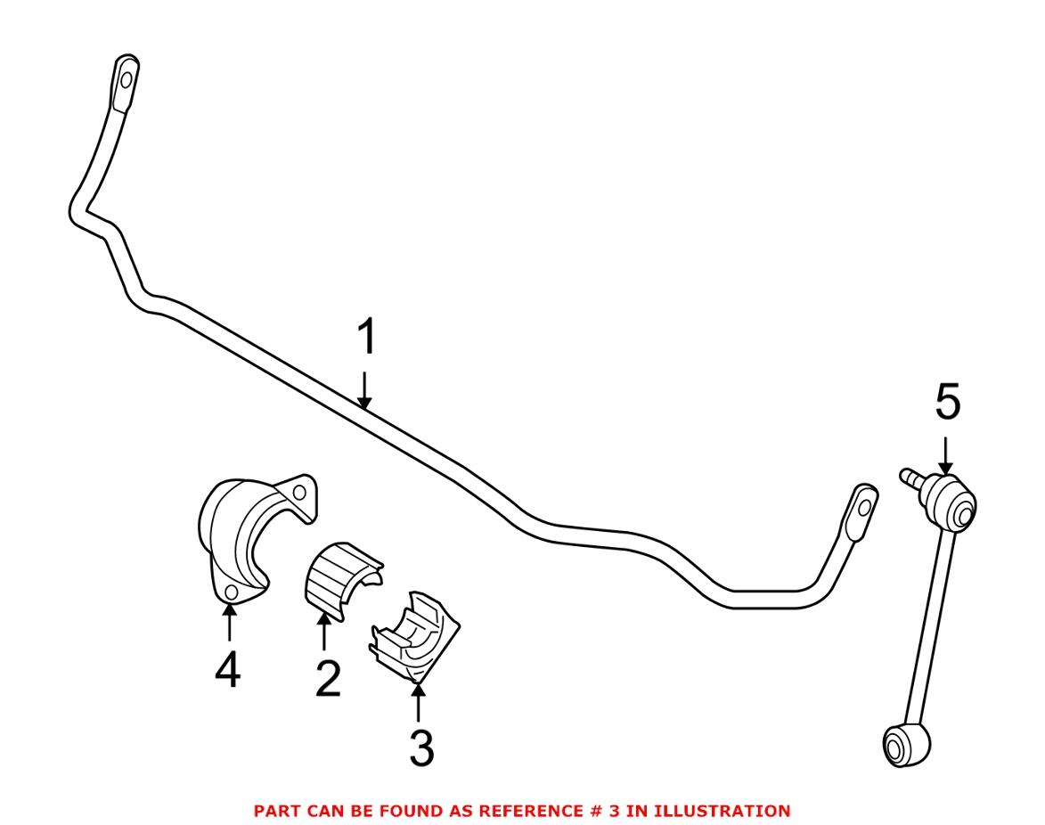 BMW Sway Bar Bushing – Rear (22.5mm) 33552283709 Genuine BMW 33552283709