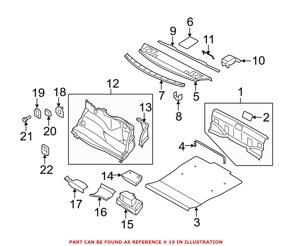 BMW Tie Down Ring Cover (Black) 51477129652 Genuine BMW 51477129652