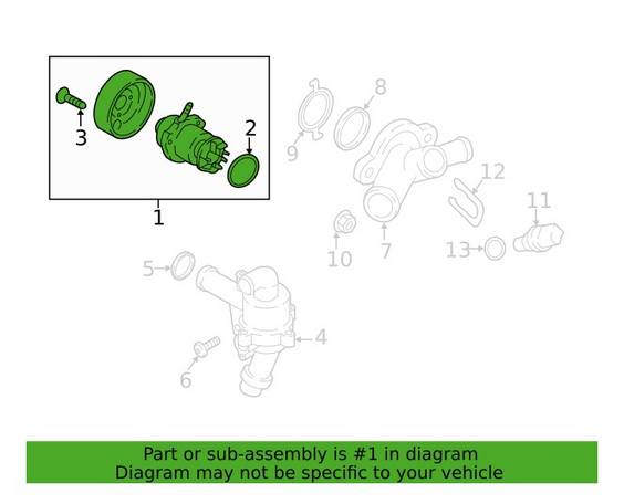 Audi Engine Water Pump 07K121011N – Genuine VW/Audi Genuine VW/Audi ...