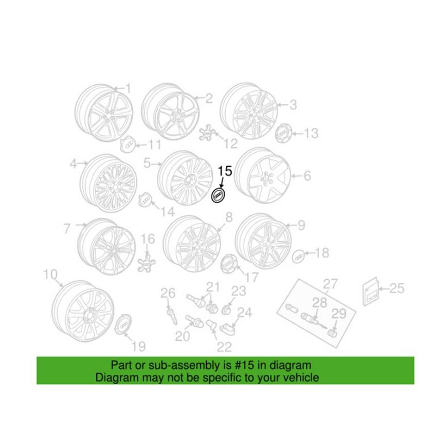 Wheel Center Cap Genuine VW/Audi 4E0601165A 7ZJ