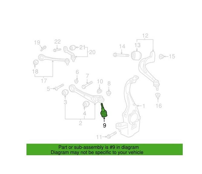 Audi Suspension Ball Joint – Front 80A407689B Genuine VW/Audi 80A407689C