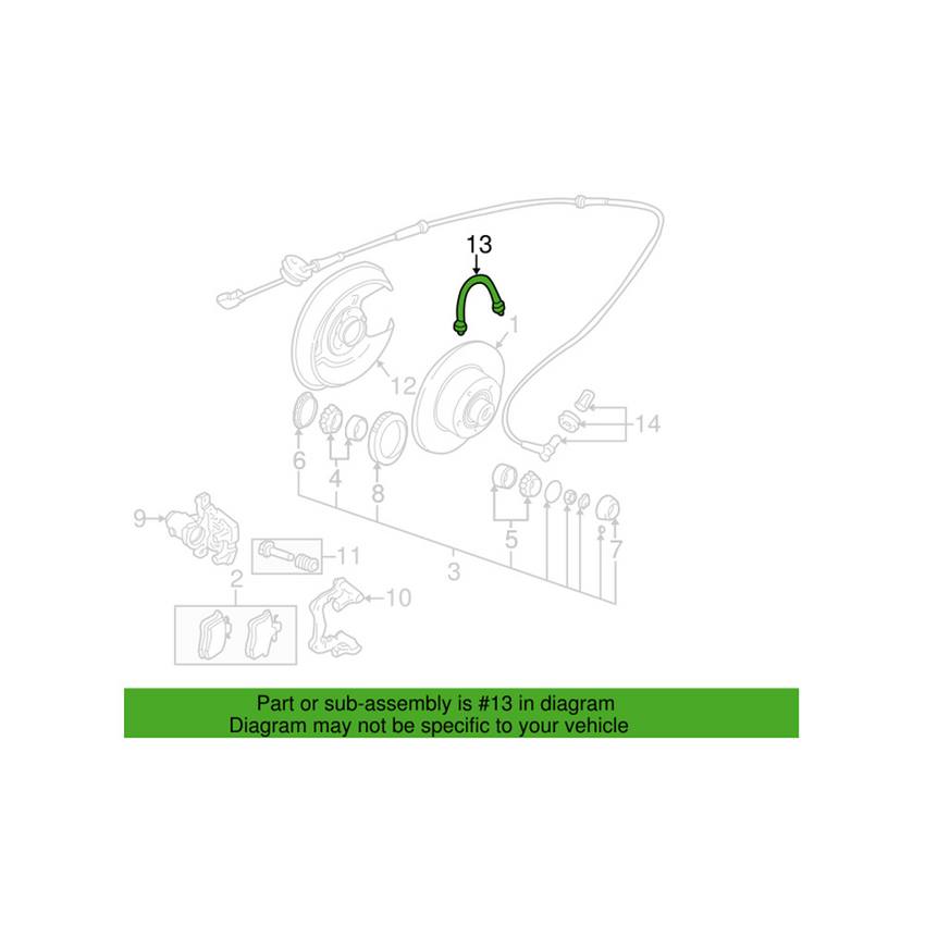 Audi Brake Hose – Rear 8D0611775B Genuine VW/Audi 8D0611775B