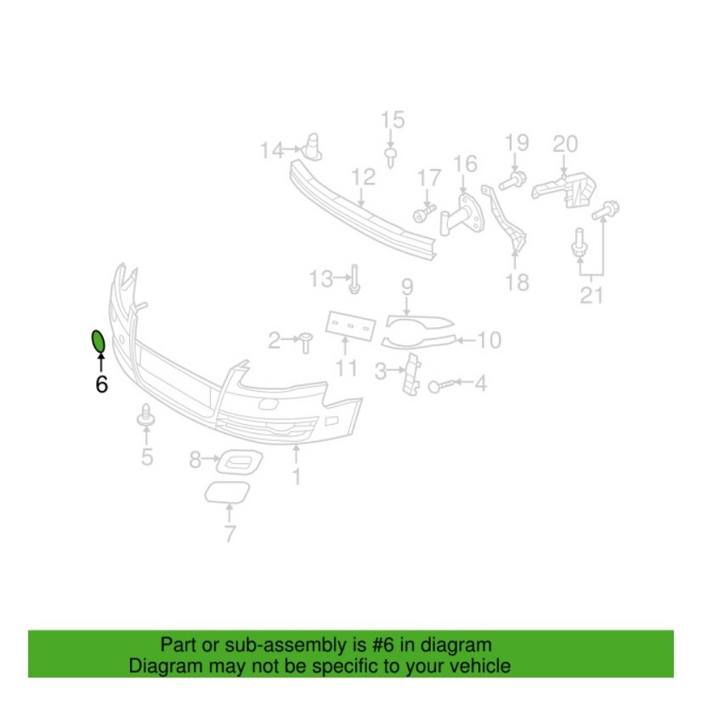 Audi Tow Hook Cover -Front (Un-painted) 8E0807241CGRU Genuine VW/Audi ...