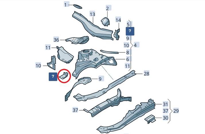 Audi Suspension Strut Mount Support – Passenger Side 8W0802452 Genuine ...