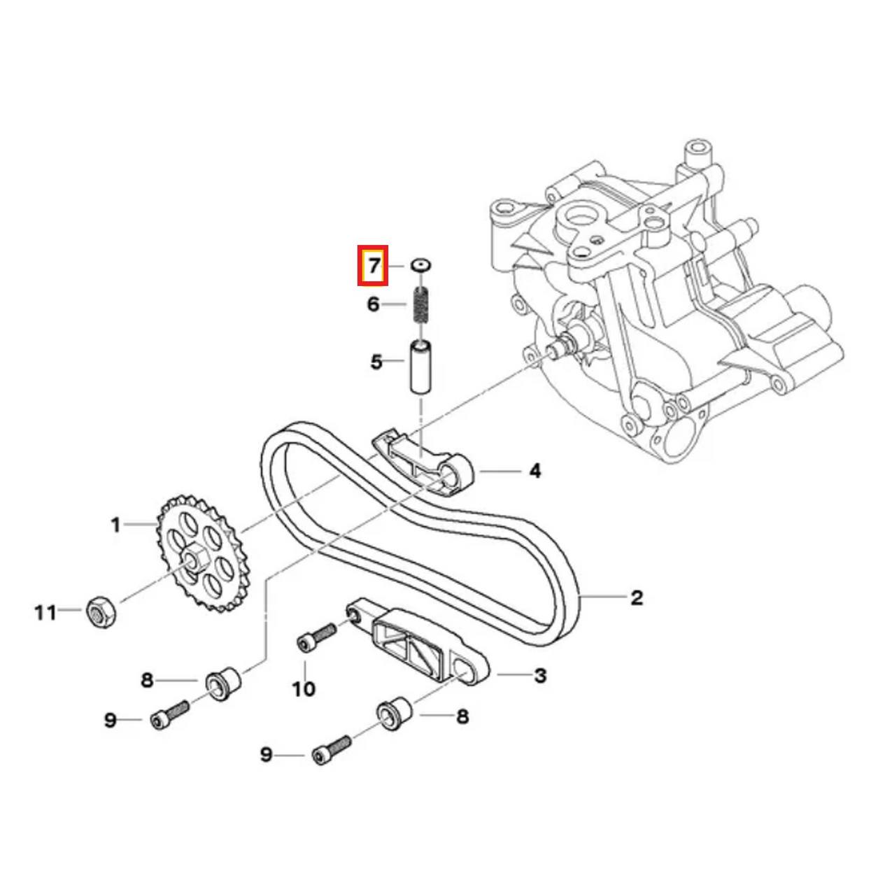 Engine Oil Pump Chain Tensioner Spring Cup Genuine BMW 11417835444