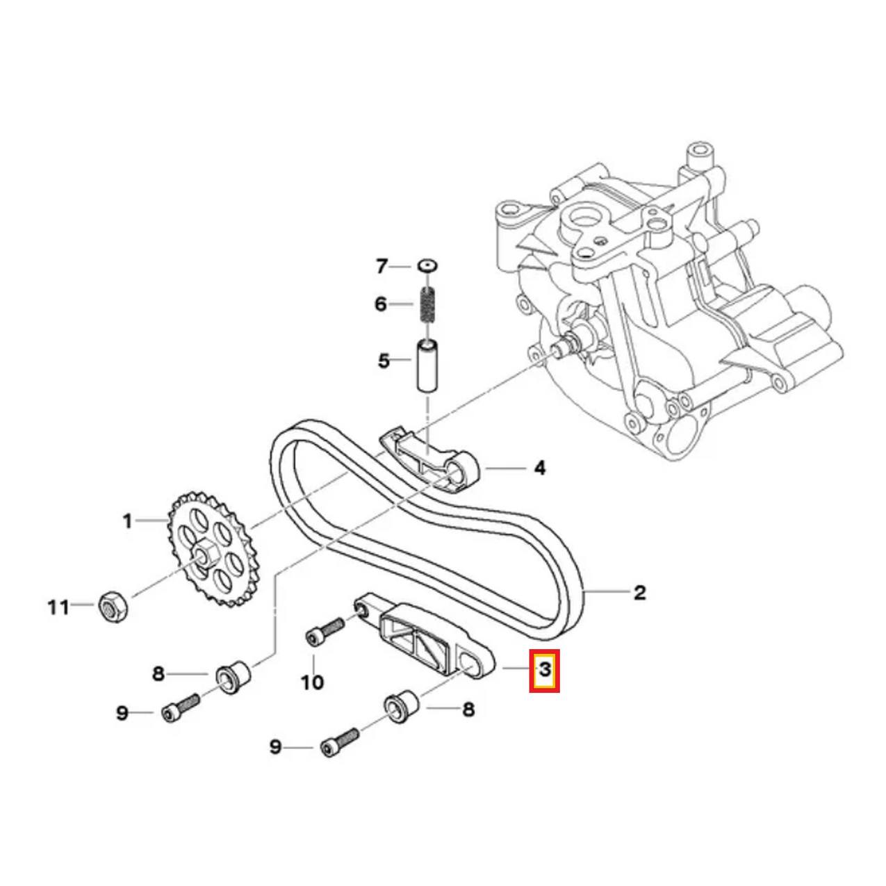 BMW Engine Oil Pump Chain Guide Rail – Lower 11417838522 Genuine BMW ...