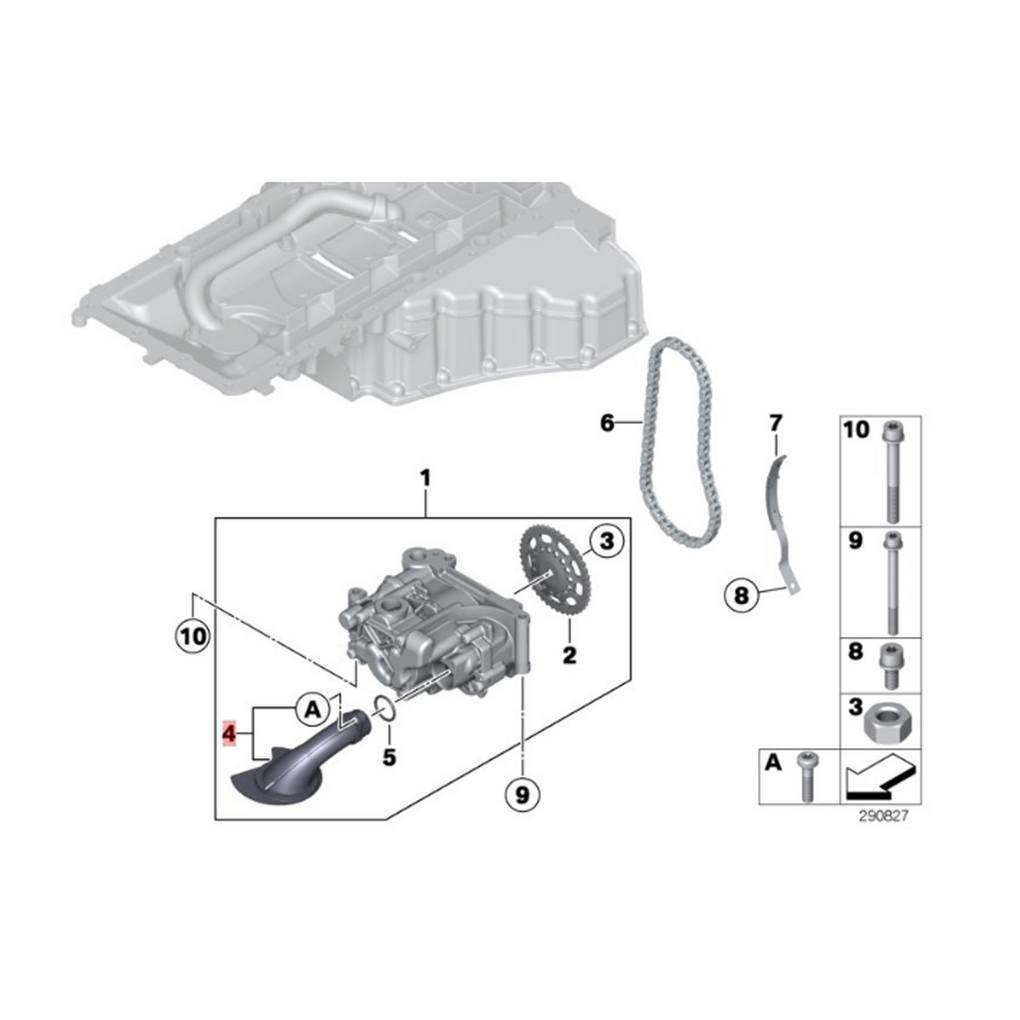 BMW Engine Oil Pump Pick-up Tube 11417847593 Genuine BMW 11417847593