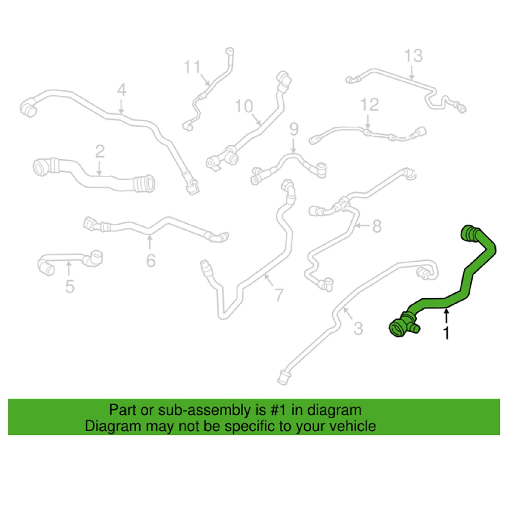Upper Radiator Hose Genuine BMW 17128602871