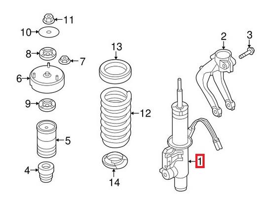 BMW Suspension Strut – Front Passenger Side 37116794538 Genuine BMW ...
