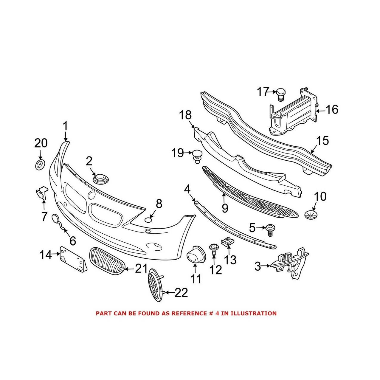 Bumper Supporting Ledge Genuine BMW 51117044238