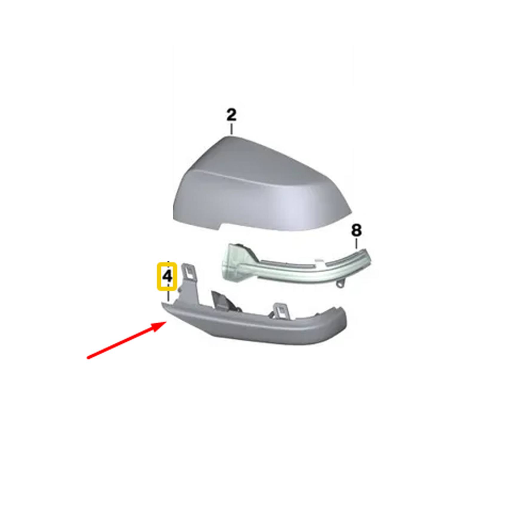 BMW Door Mirror Housing Genuine BMW 51167308647