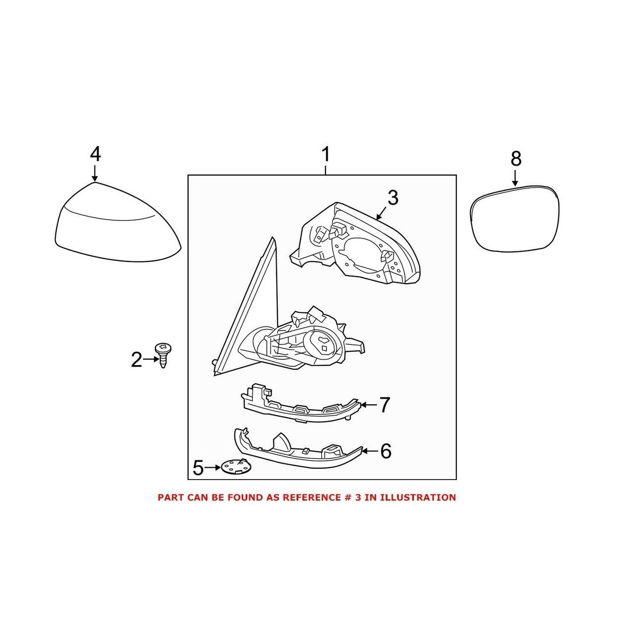 Side Mirror Frame – Driver Side Genuine BMW 51167327913