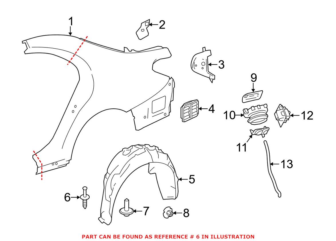 Bumper Cover Rivet Genuine Mercedes-Benz 0009914140