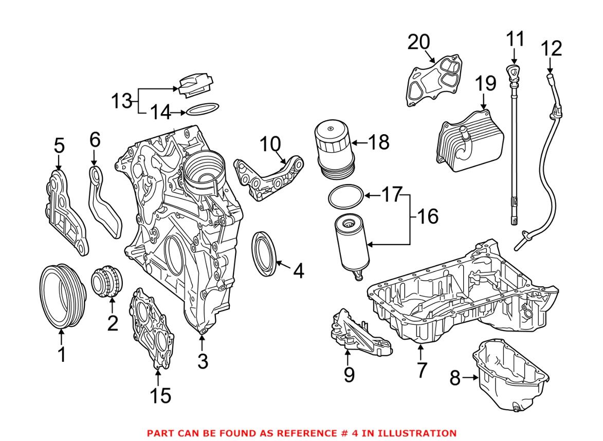 Mercedes Engine Crankshaft Seal – Front 0149977046 Genuine Mercedes ...