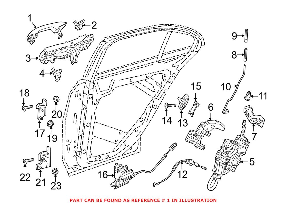 Exterior Door Handle – Rear Driver Side (Outer) (With Keyless) (Polar ...