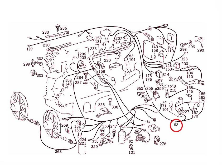 Engine Cable Harness Genuine Mercedes-Benz 1245437932