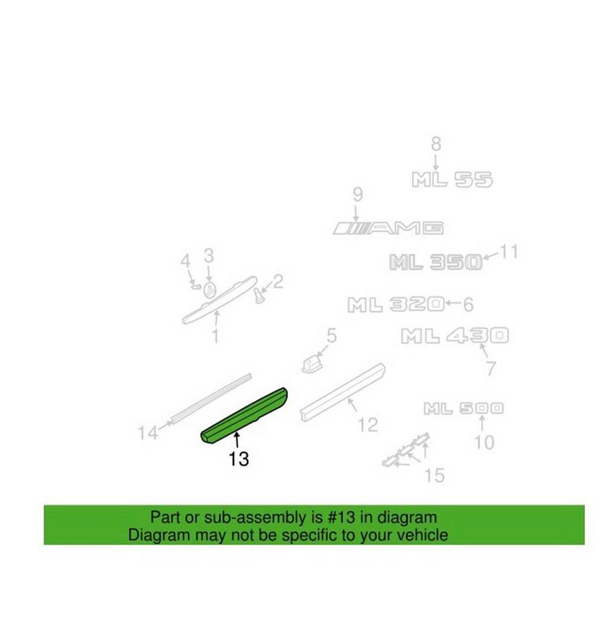 Exterior Hatch Trim Plate (Black) Genuine Mercedes-Benz 16374007709999