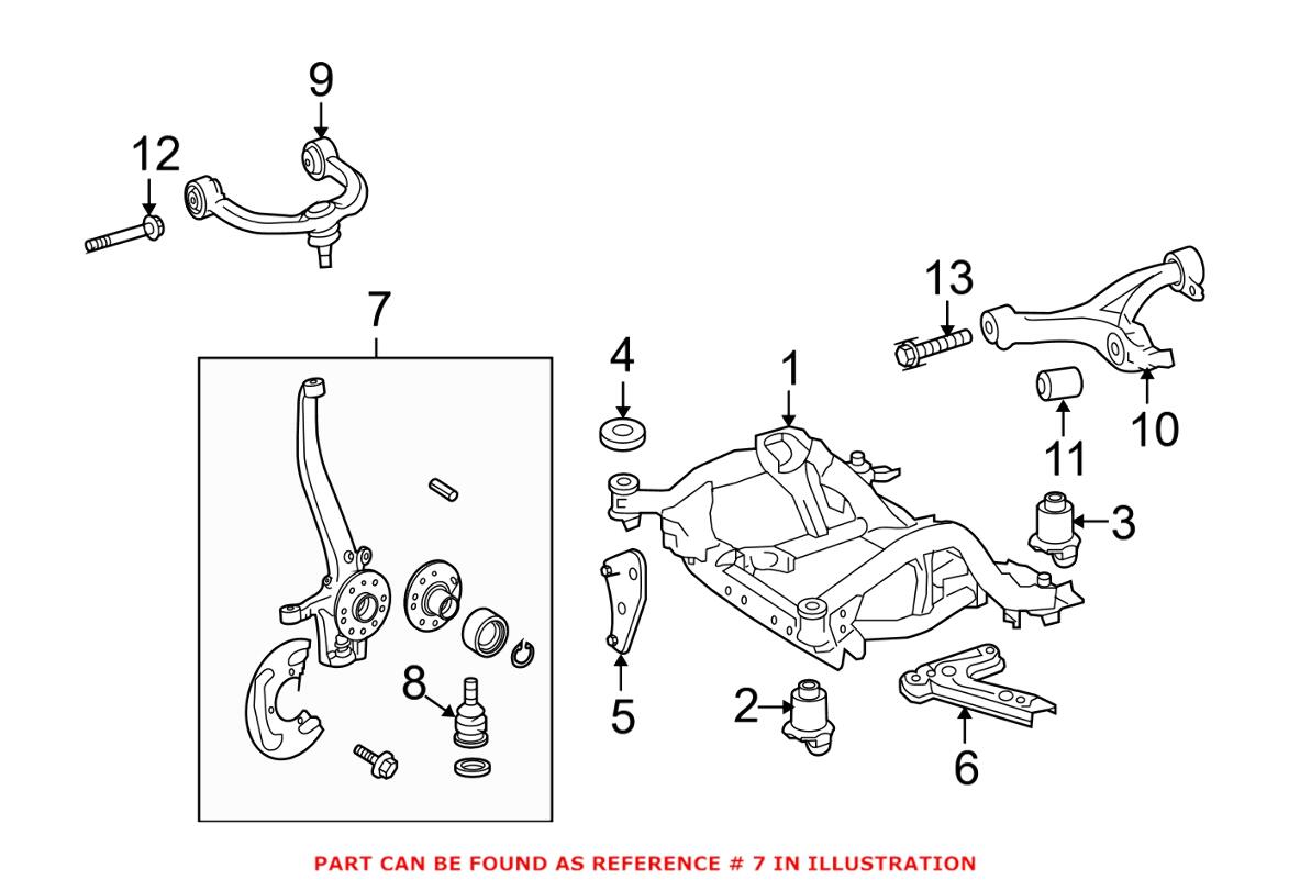 Mercedes Steering Knuckle – Front Driver Left 1643302120 Genuine ...
