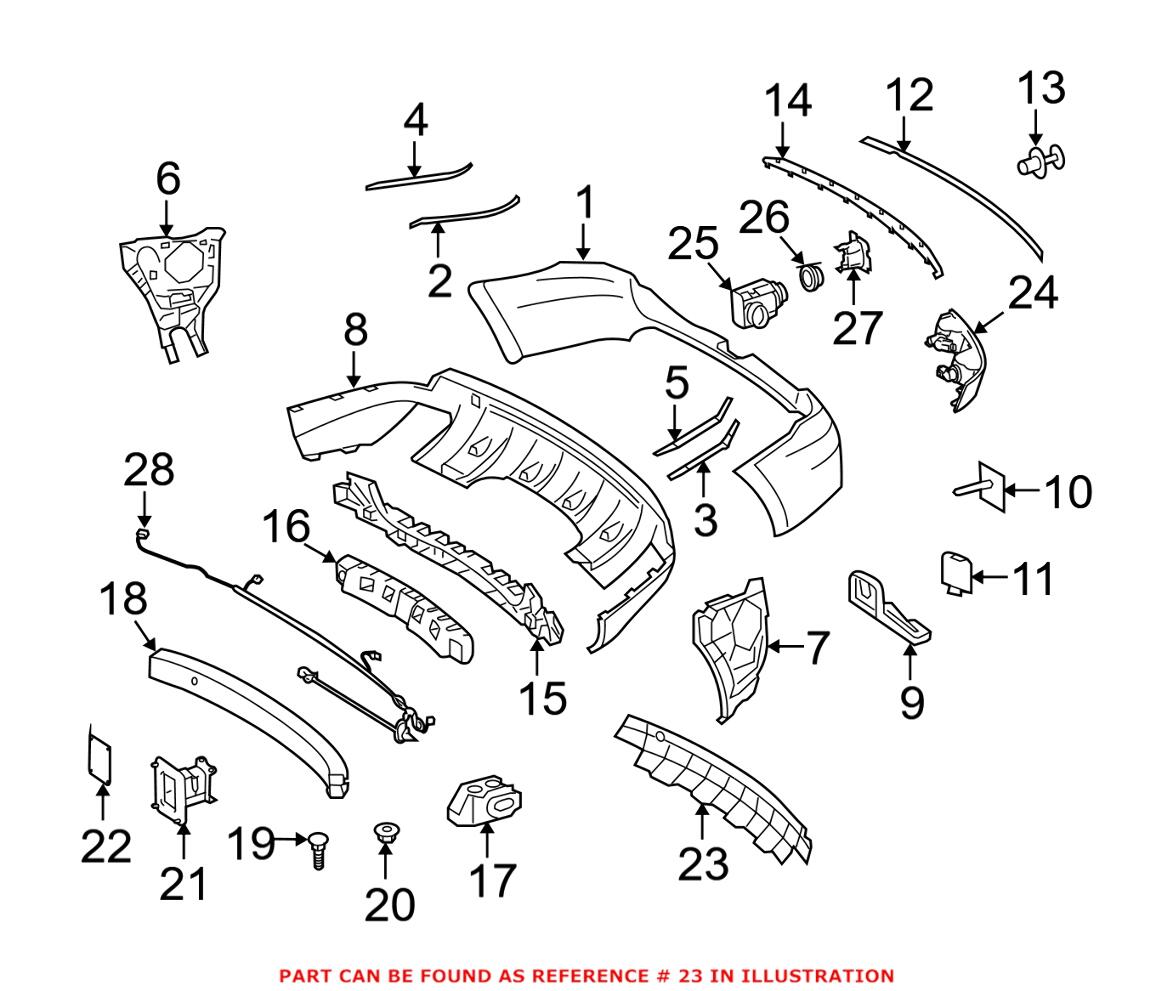 Mercedes Bumper Cover Flap – Rear 1648850122 Genuine Mercedes-Benz ...
