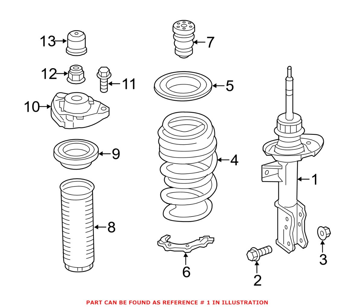 Mercedes Suspension Strut – Front Passenger Right 1763234800 Genuine ...