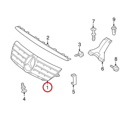 Radiator Grille Genuine Mercedes-Benz 2038800383