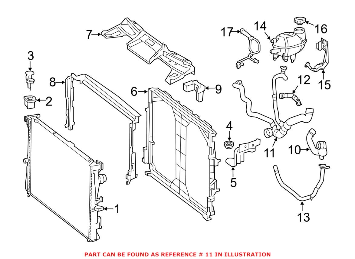 Mercedes Radiator Coolant Hose – Lower 2055019082 Genuine Mercedes-Benz ...