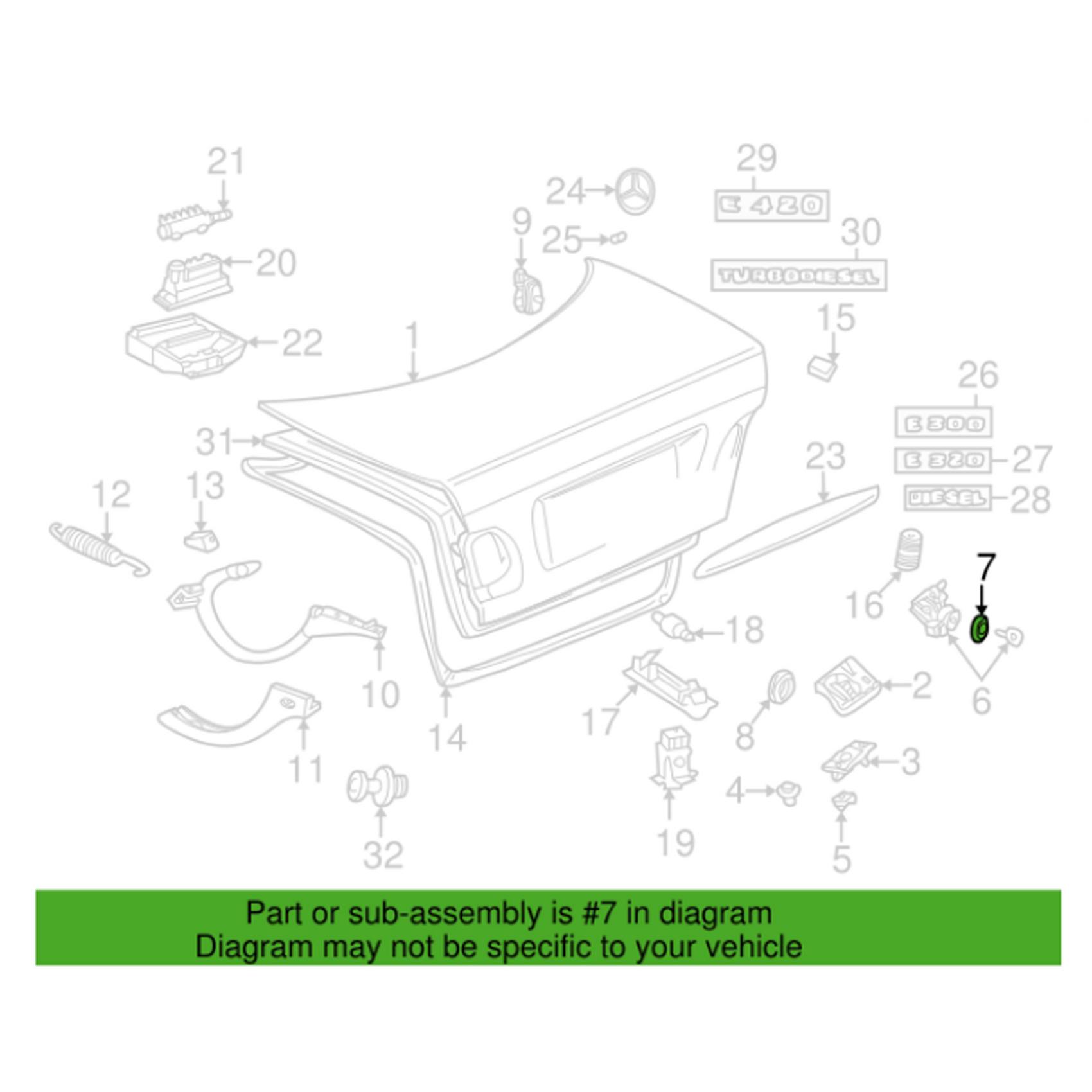 Trunk Lock Cylinder Seal Genuine Mercedes-Benz 2087580098