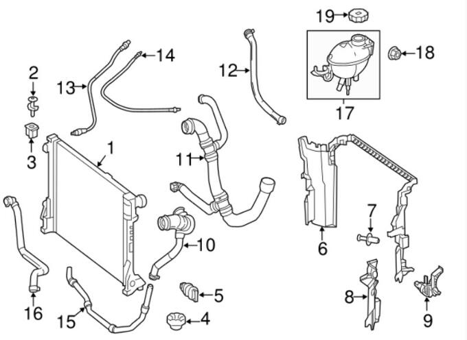 Mercedes Radiator Coolant Hose – Passenger Right 2315014782 Genuine ...