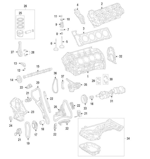 Engine Camshaft – Passenger Right Genuine Mercedes-Benz 2780502200