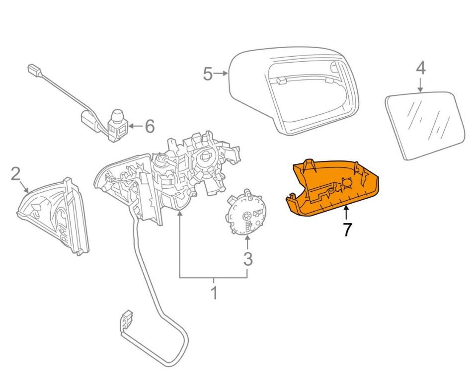 Side Mirror Cover – Passenger Side (Lower) (Grey) Genuine Mercedes-Benz ...