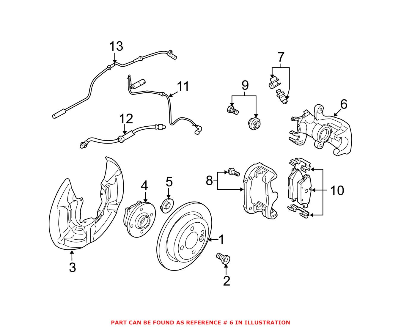 Disc Brake Caliper – Rear Driver Side Genuine Mini 34216865655