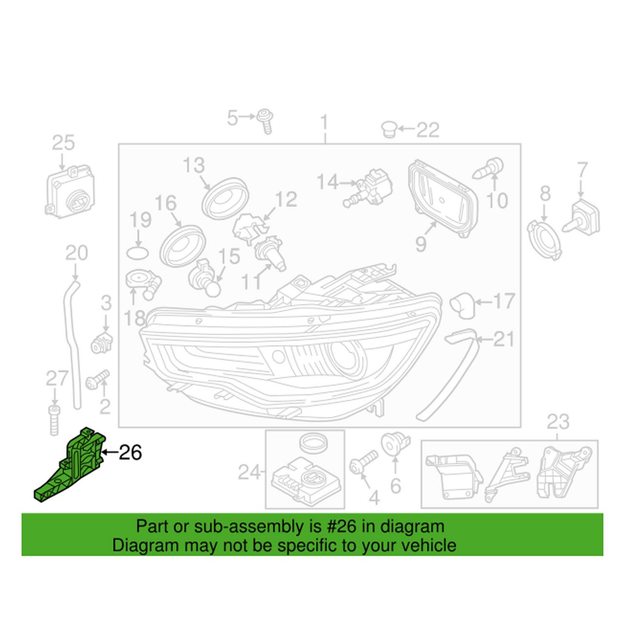 Headlight Bracket – Passenger Side Genuine VW/Audi 4G0805608
