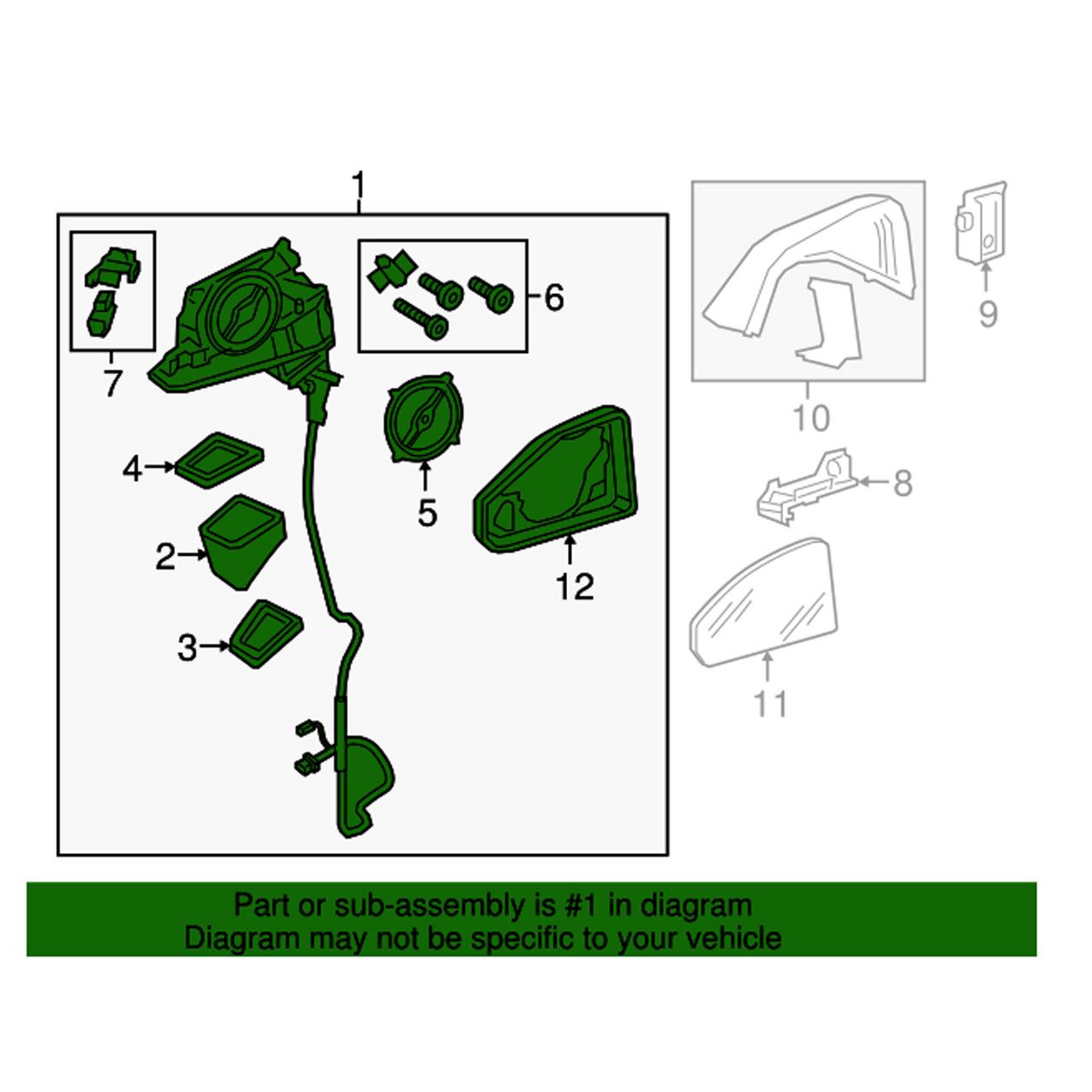 Door Mirror – Driver Side Genuine VW/Audi 4M1857409BS9B9