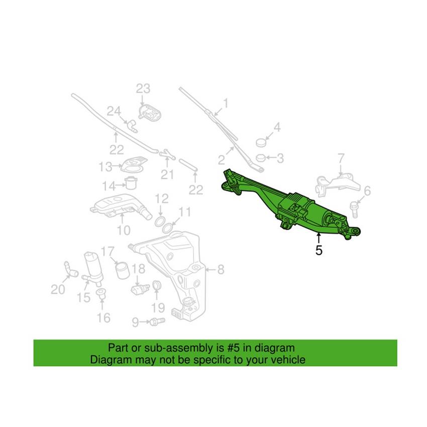 Audi Windshield Wiper Motor 8R1955023D – Genuine VW/Audi Genuine VW ...