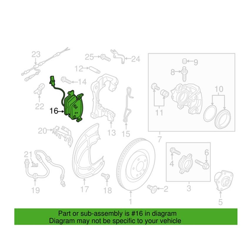 Disc Brake Pad Set – Front Genuine VW/Audi 8W0698151BH