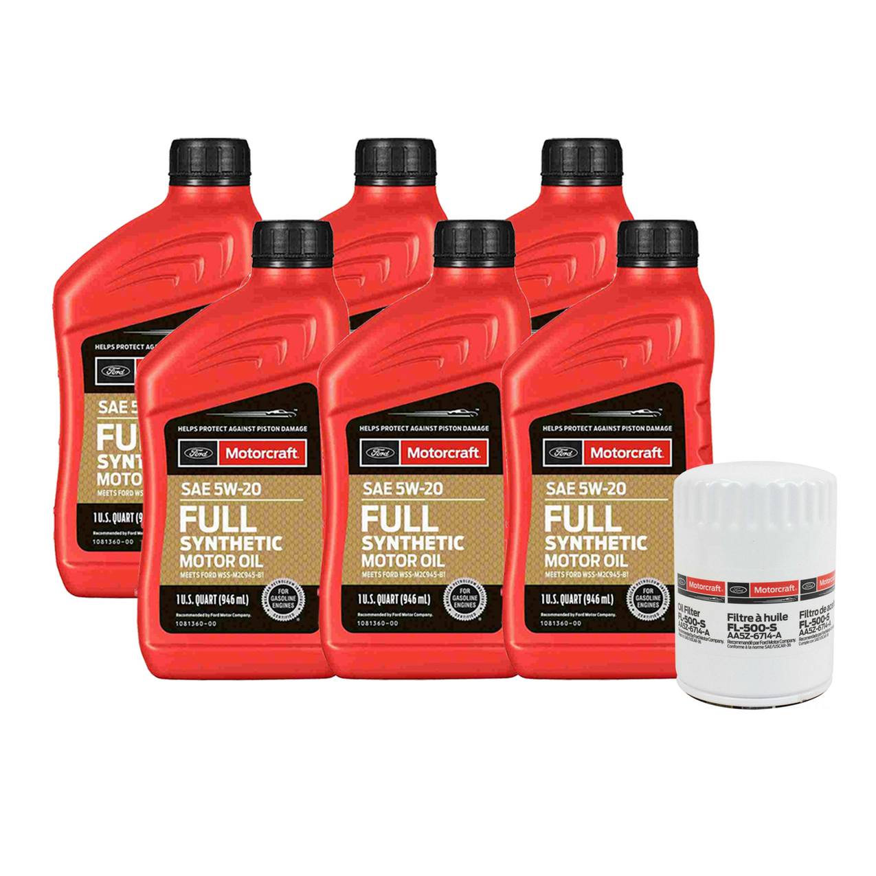 Ford Engine Oil Change Kit (SAE 5W-20) (6 Quart) Motorcraft NP-4353243-Kit