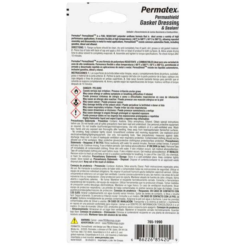Gasket Dressing and Flange Sealant (Fuel Resistant) (PermaShield) (2oz ...