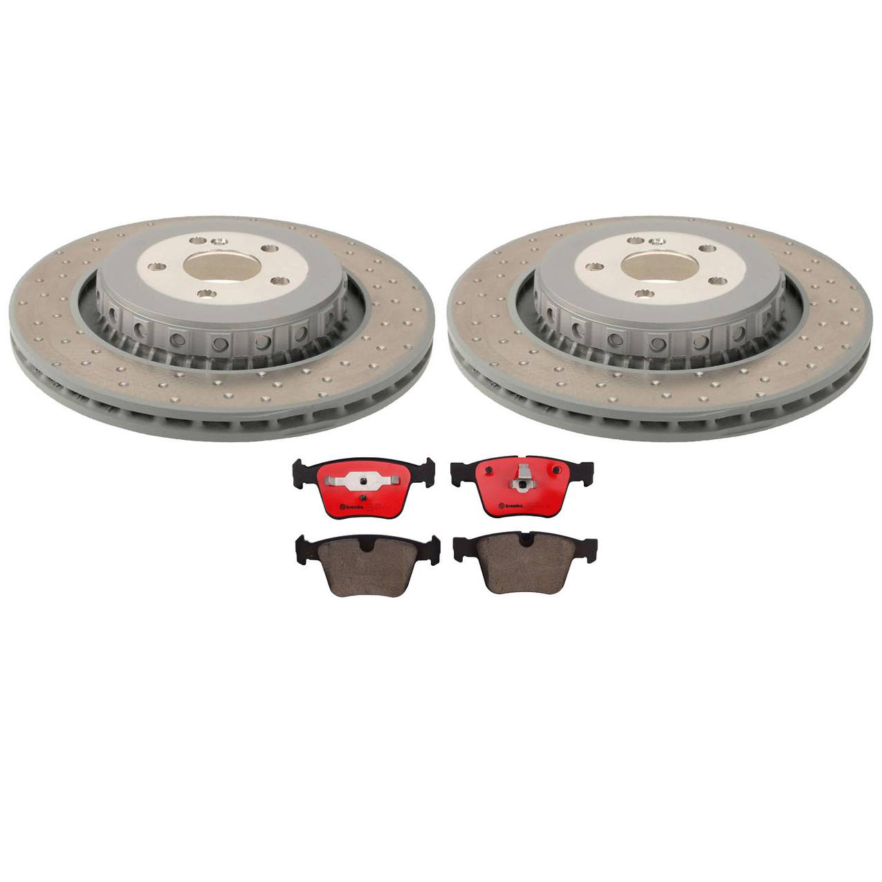 Mercedes-Benz Disc Brake Pad and Rotor Kit – Rear (365mm) (Dimpled ...