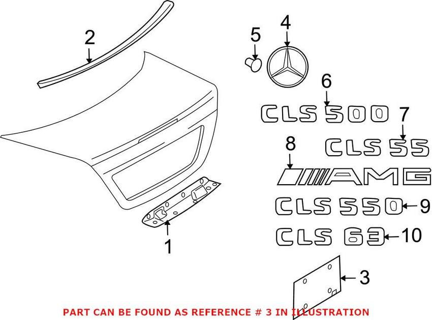 Mercedes License Plate Bracket – Rear 000810171128 Genuine Mercedes ...