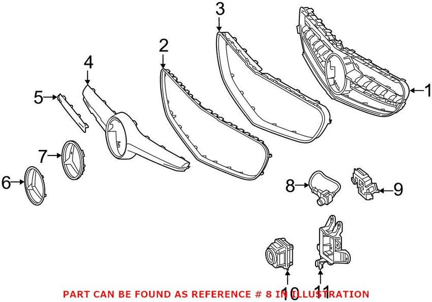 Mercedes Park Assist Camera – Front 0009055505 Genuine Mercedes-Benz ...