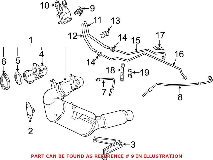 Mercedes Exhaust Backpressure Sensor 0009056503 – Genuine Mercedes ...