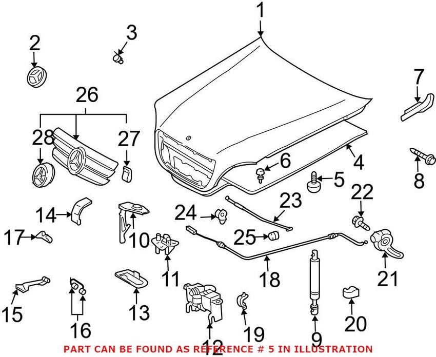 Mercedes Plug – Hood Insulation 0009881128 Genuine Mercedes-Benz 0009881128