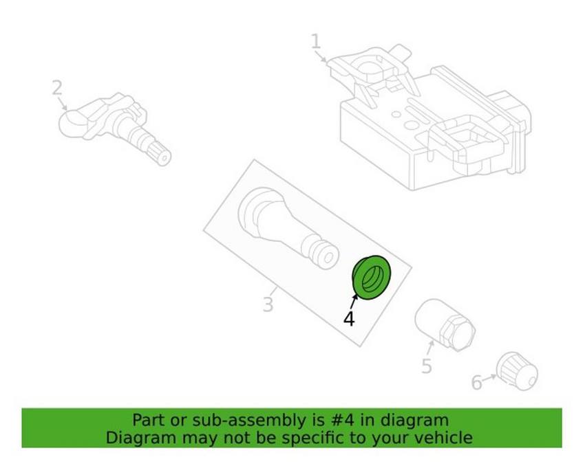 Mercedes Tire Pressure Monitoring System Sensor Grommet Genuine ...