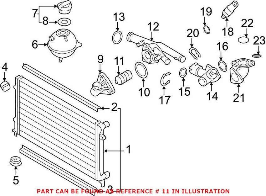 VW Engine Coolant Thermostat Genuine VW/Audi 03H121113E