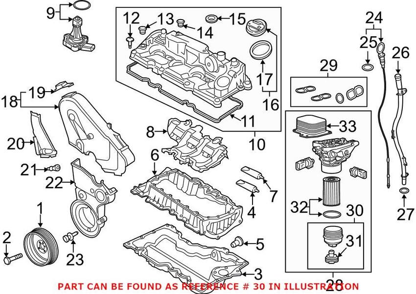 Engine Oil Filter Cover Genuine VW/Audi 03N115433C
